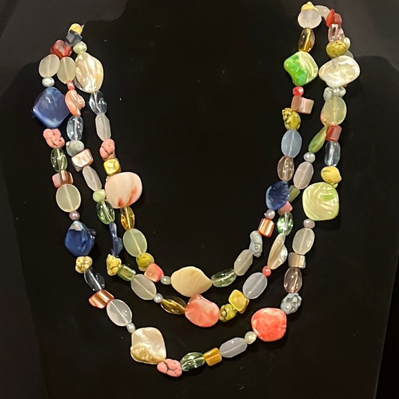 Esmor | Jewelry | Vintage Esmor Shell And Glass Multi Color Necklace ...